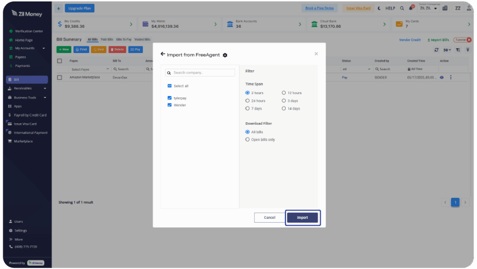 FreeAgent Integration | Bill and Invoice Management